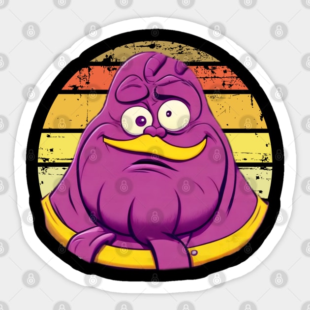 Grimace Funny Face Retro Style Grimace Sticker Teepublic